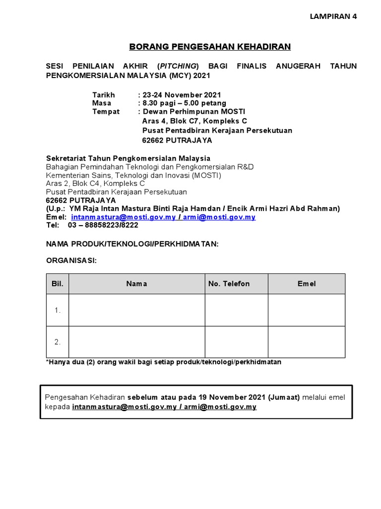 Lampiran 4-Pengesahan Kehadiran Pembentang | PDF