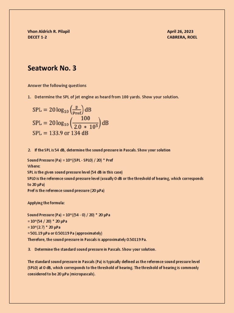 Seatwork No. 3 | PDF