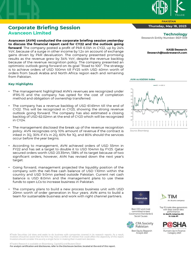 Avanceon and Octopus CY22 Financial Review | PDF | Securities (Finance ...