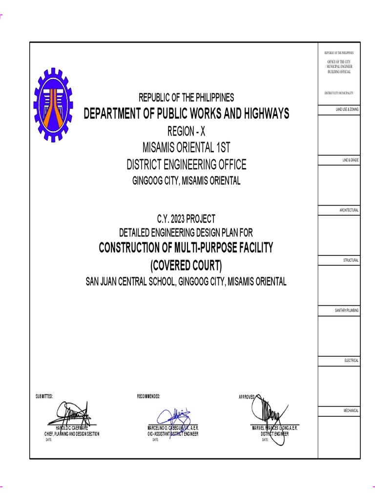 Layout Plan Covered Court | PDF | Building Engineering | Civil Engineering