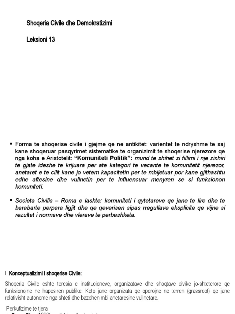 Leksioni 13 - Civil Society and Democratization | PDF