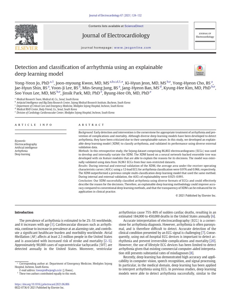 Detection and Classification of Arrhythmia Using An Explainable Deep ...