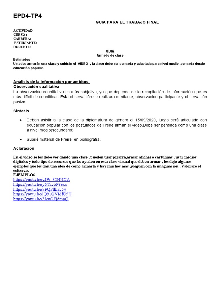 4-CLASE VIRTUAL PARA ARMAR-4to año -TP4 (1) | PDF