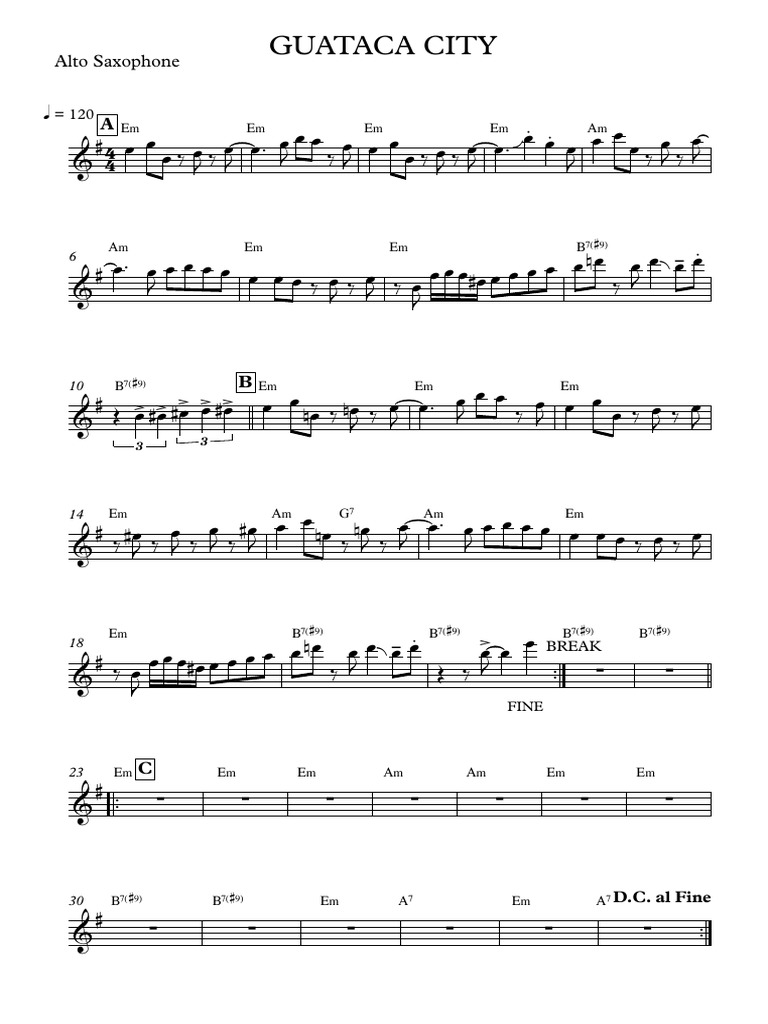 GUATACA CITY - Alto Saxophone | PDF
