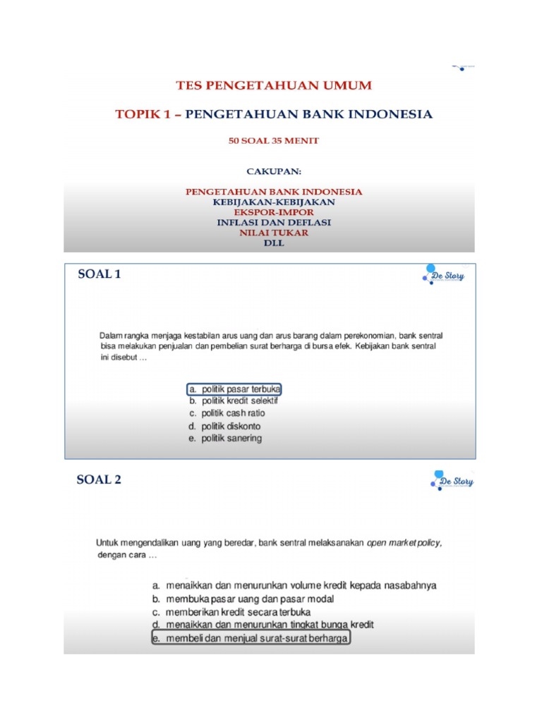 TPU Dan KEBANKSENTRALAN | PDF