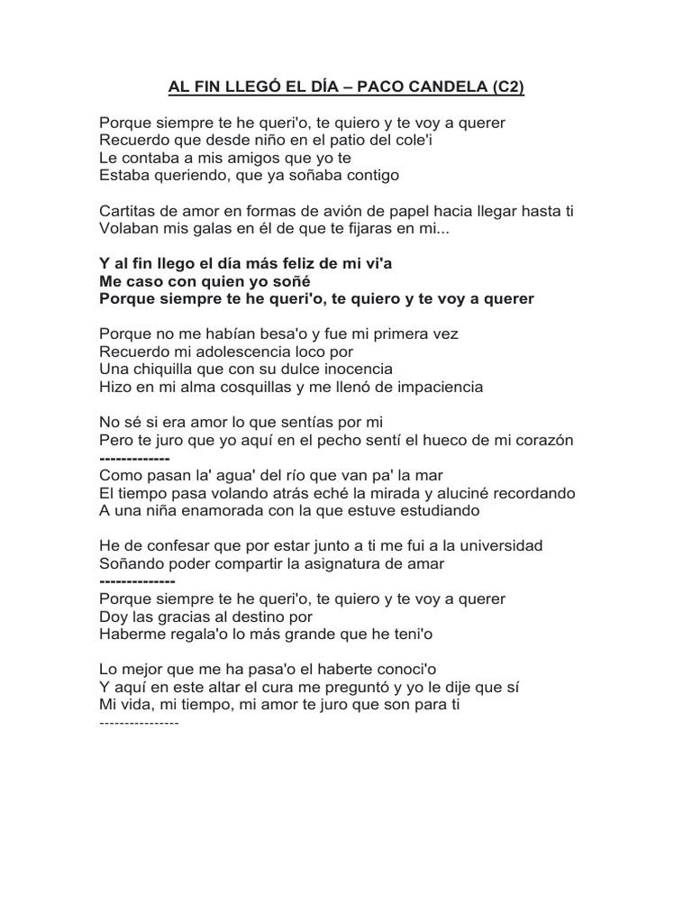 Al Fin Llegó El Día | PDF