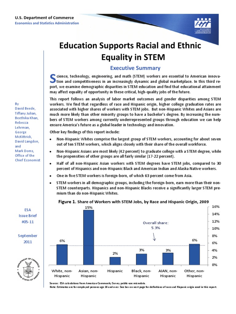 Education Supports Racial and Ethnic Equality in STEM: Executive ...