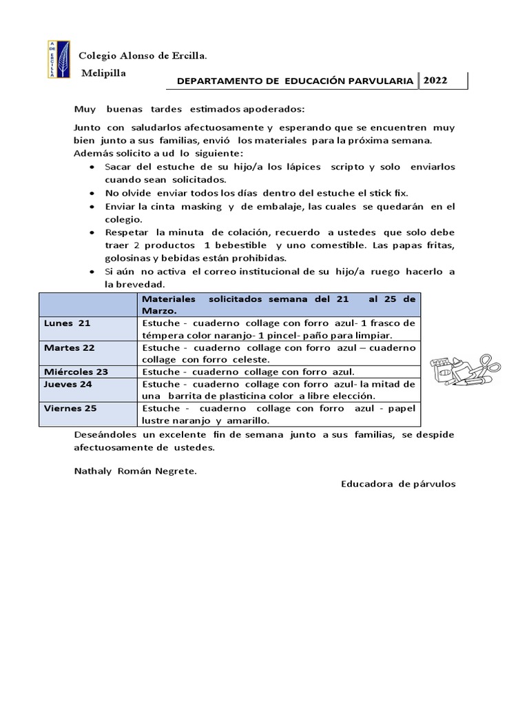 3° Comunicación Pre - Kinder B 2022 | PDF