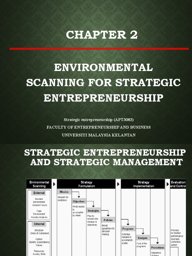 Chapter 2 - Environmental Scanning For Strategic Entrepreneurship | PDF | Entrepreneurship ...
