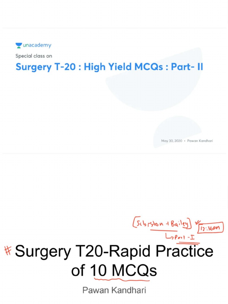 Surgery T20 High Yield MCQs Part II With Anno 2 | PDF