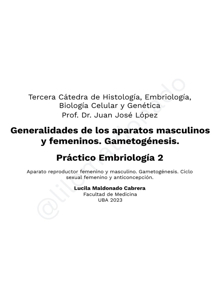 Embrio TP2 - Cat. III - 2023 | PDF | Ciclo menstrual | Ovario
