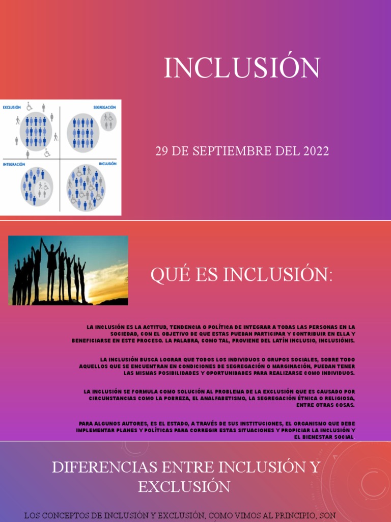 Conceptos Clave de Inclusión Social | PDF | Inclusión (Educación ...