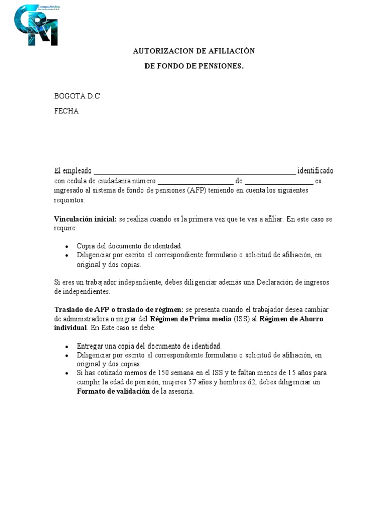 Formatos de Autorizacion | PDF | Pensión