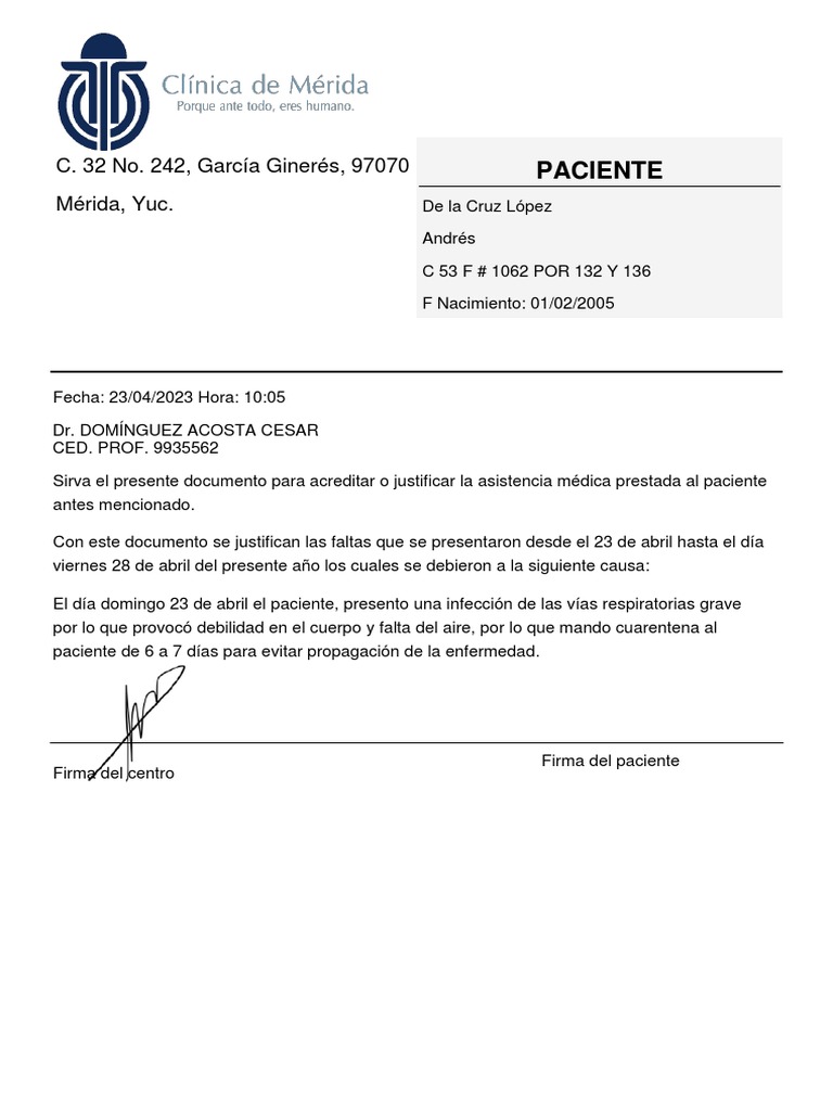 Justificante - Medico | PDF