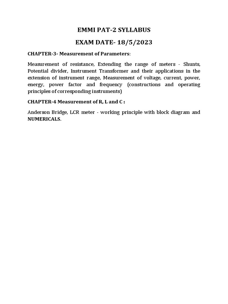 Emmi Pat-2 Syllabus | PDF