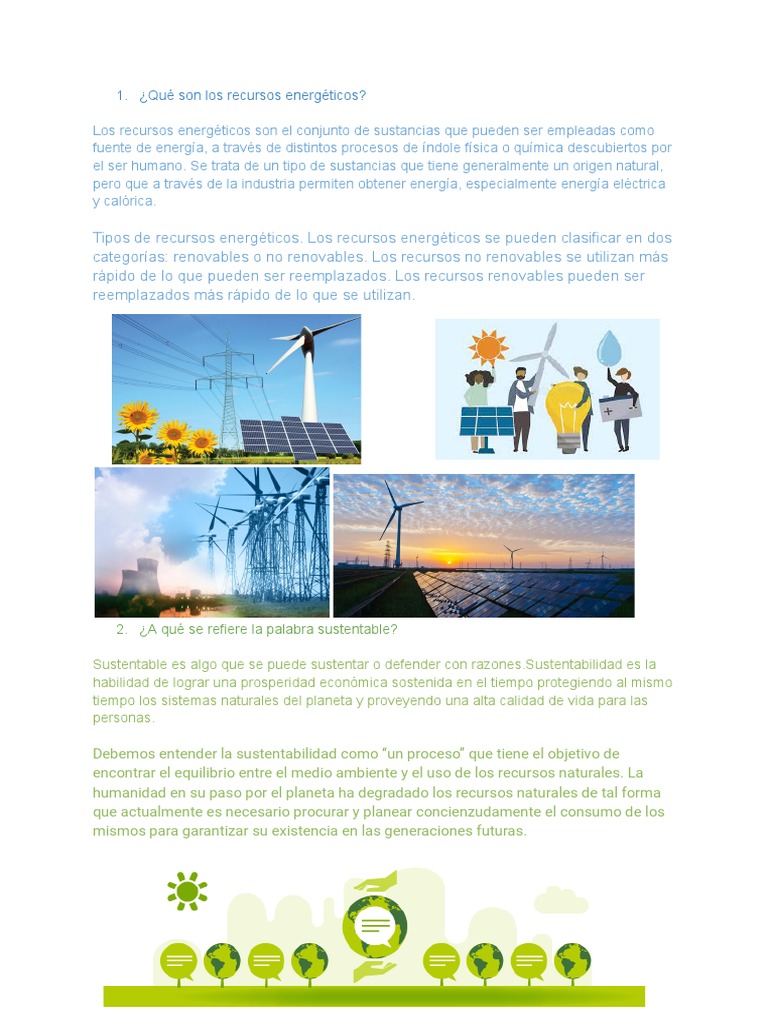 ¿Qué son los recursos energéticos | PDF