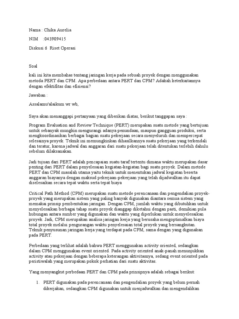 Diskusi 7 Riset Operasi | PDF