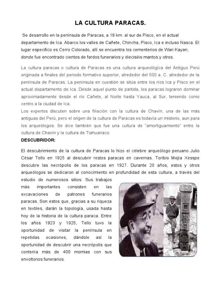La Cultura Paracas | PDF
