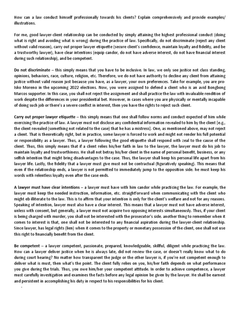 Lawyer-Client Relationship | PDF | Lawyer | Justice