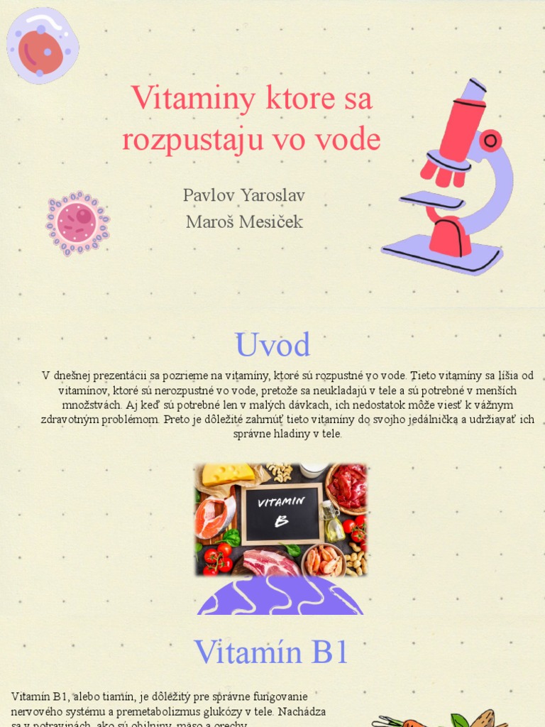 Vitaminy Ktore Sa Rozpustaju Vo Vode | PDF