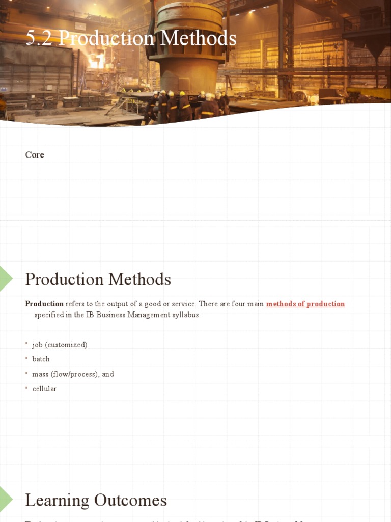 IB Business Production Methods | PDF | Mass Production | Output (Economics)