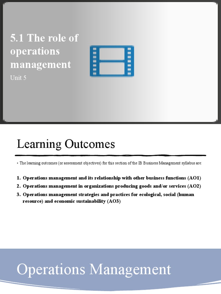 5.1 The Role of Operations Management | PDF | Sustainability | Tourism