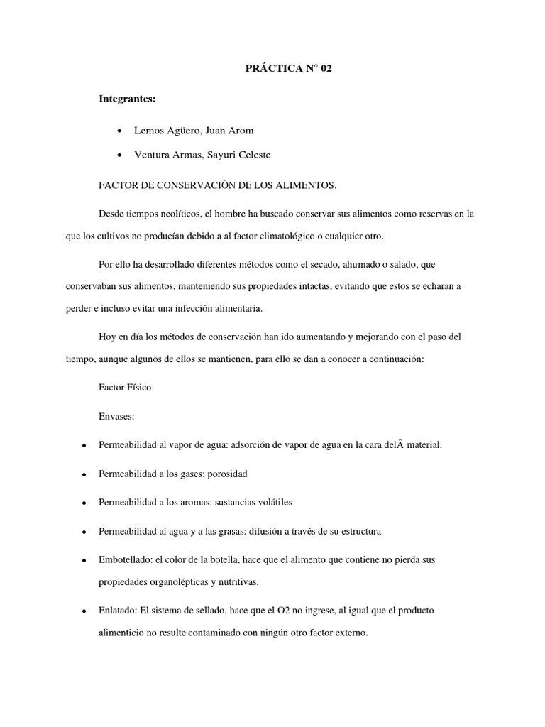 Practica N°2 | PDF | Alimentos | Cerveza