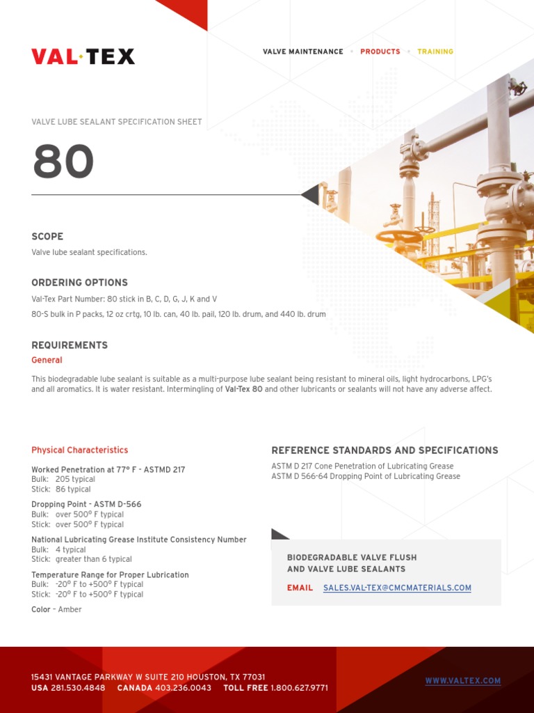 Val-Tex 80-S-40 | PDF