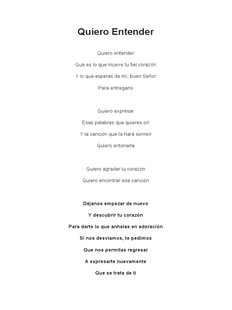 Quiero Entender | PDF