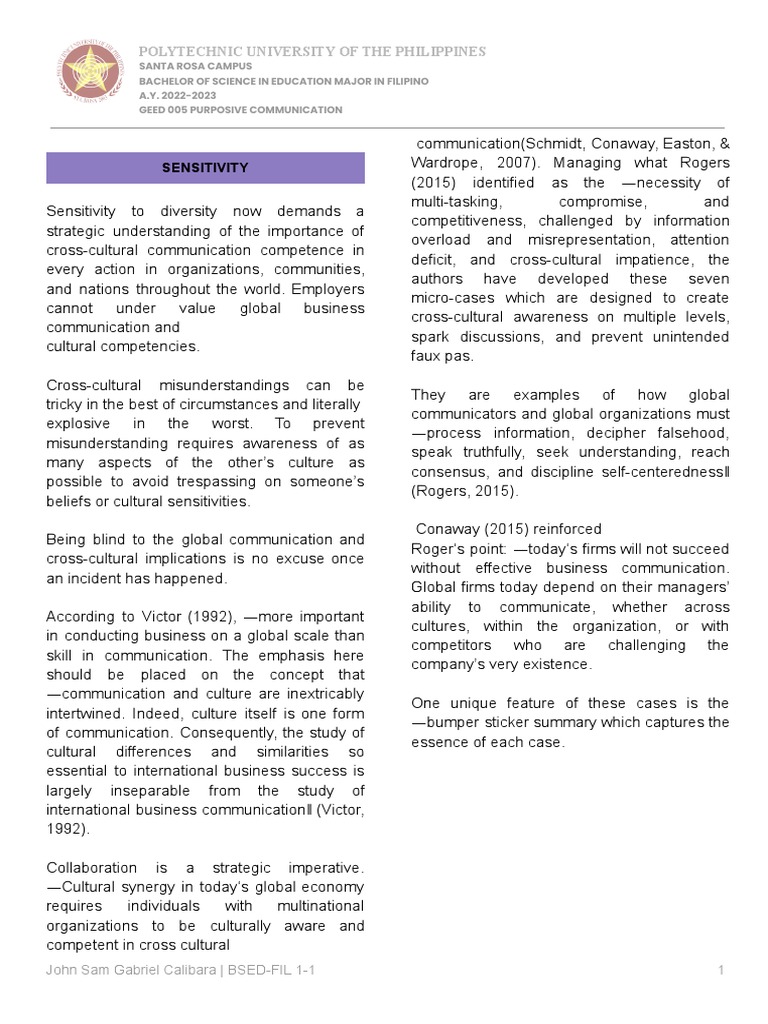 Purp Comm | PDF | Communication | Cognitive Science