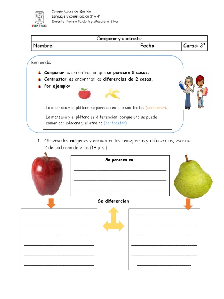 Ejercicios de Comparación y Contraste | PDF | Finanzas y dinero