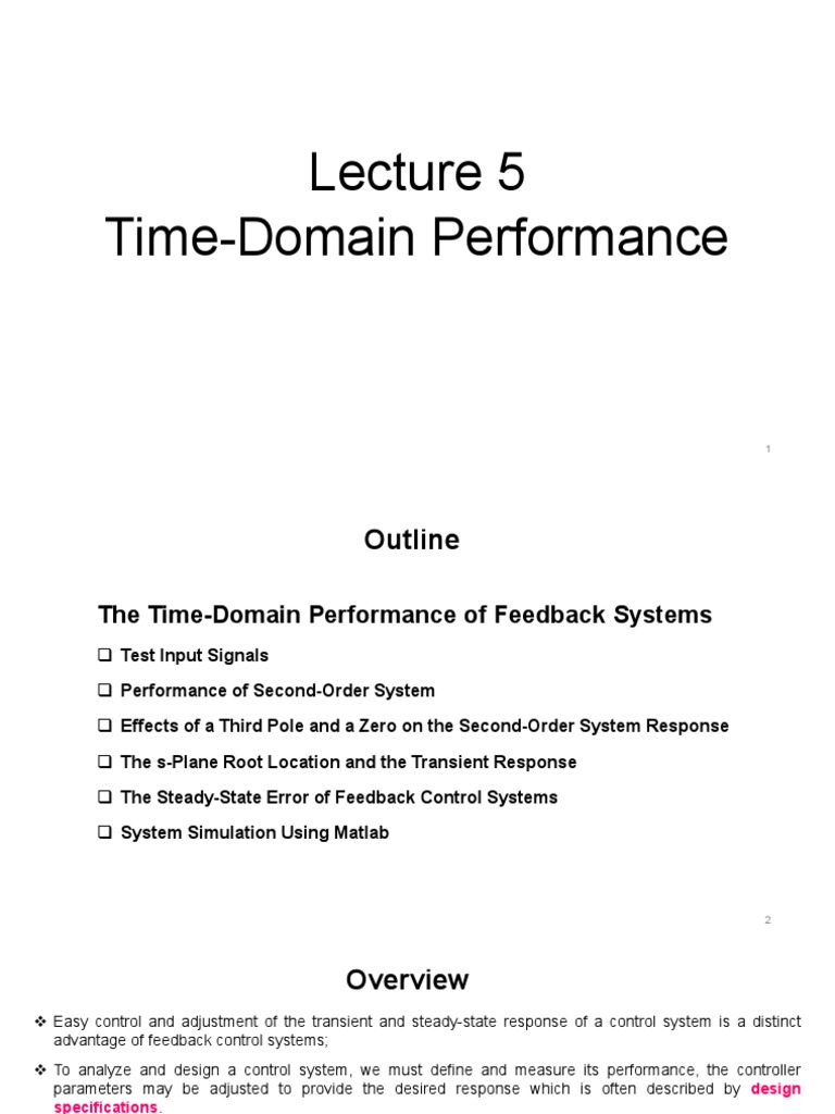 Lecture 05 Time Domain Performance P | PDF | Control Theory | Telecommunications Engineering