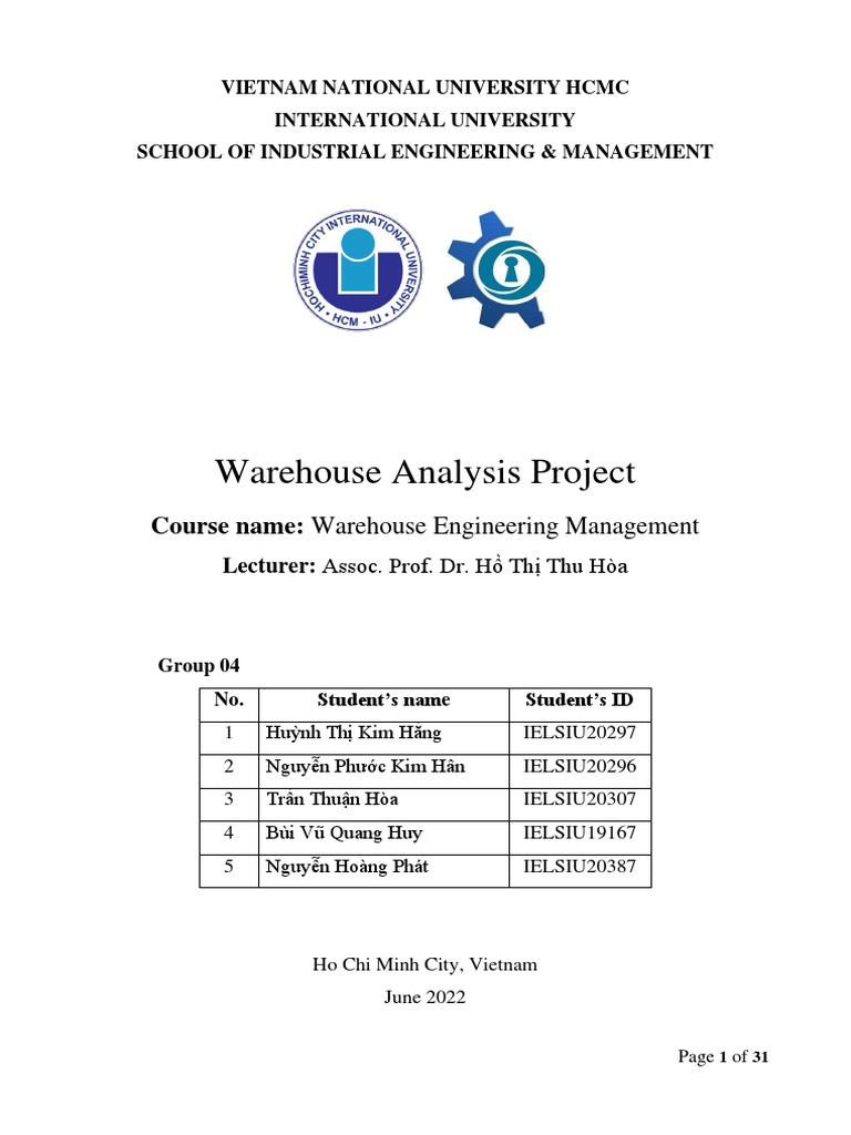 WEM Wed G3 Group-04-Report | PDF | Warehouse | Ho Chi Minh City