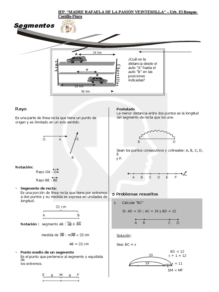 01 Segmentos Geometria Tercero de Secundaria | PDF | Geometría | Matemáticas