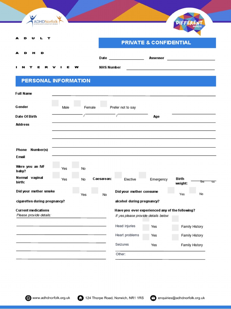 ADHD Adult 2023 Screening Form | PDF | Attention Deficit Hyperactivity ...