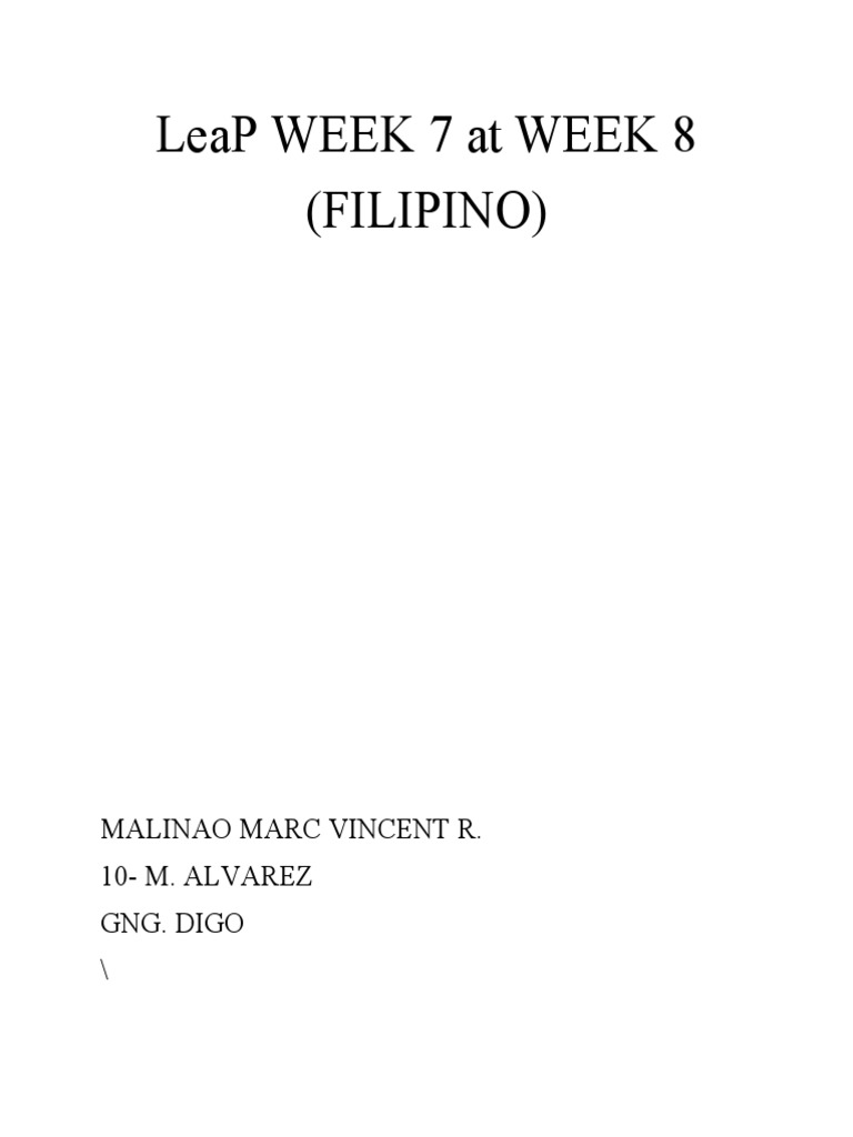 Malinao M.alvarez Filw7w8q3 Sagot | PDF