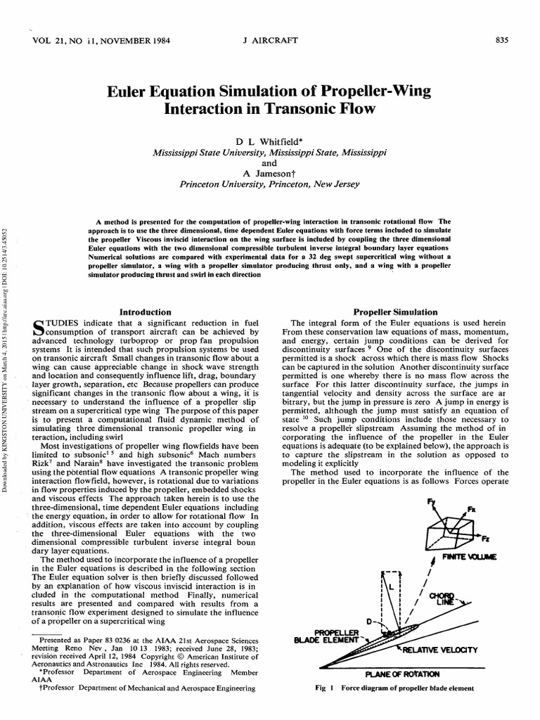 Euler Equation Simulation of Propeller-Wing | PDF | Fluid Dynamics | Force