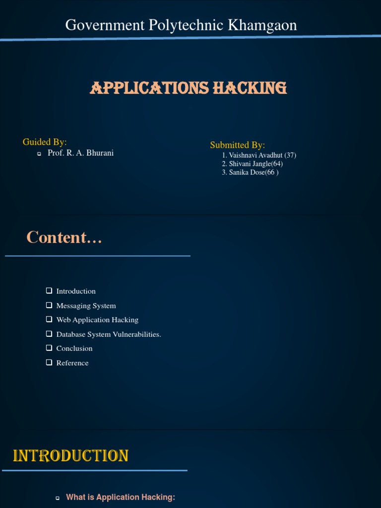 Application Hacking PPT-1 | PDF | World Wide Web | Internet & Web