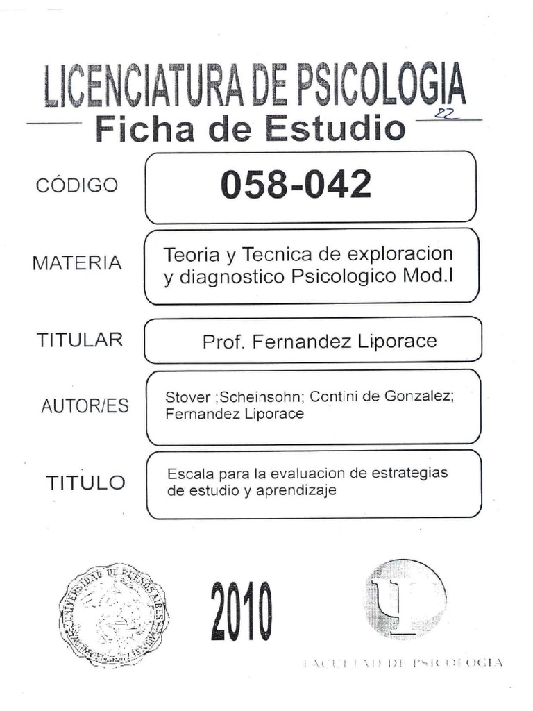 Lassi Ficha de Estudio Fernández Liporace | PDF