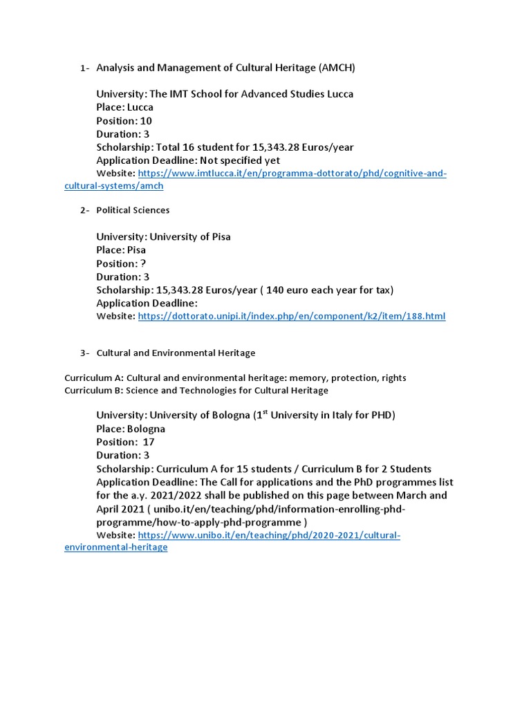 PHD List | Download Free PDF | Doctor Of Philosophy