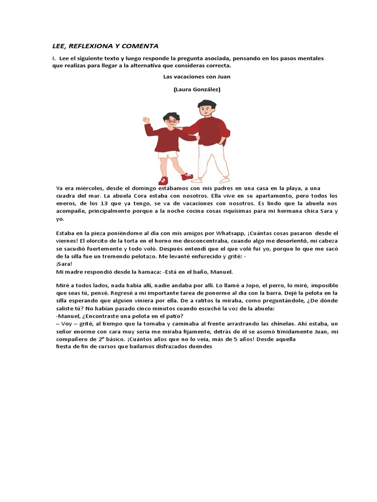 Lee, Reflexiona Y Comenta | PDF