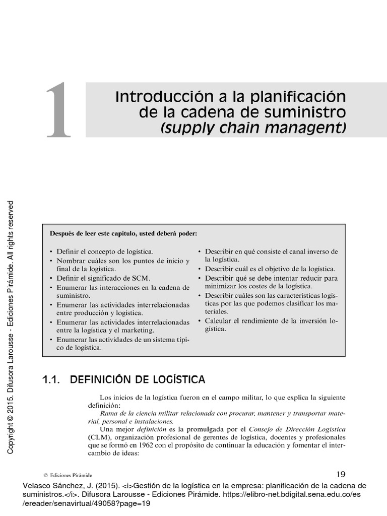 Lectura 2 Gestión de La Logística en La Empresa Cap 1 | PDF | Logística | Transporte