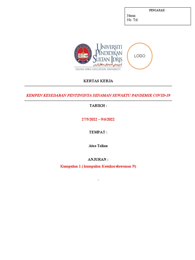 Template Kertas Kerja Program | PDF