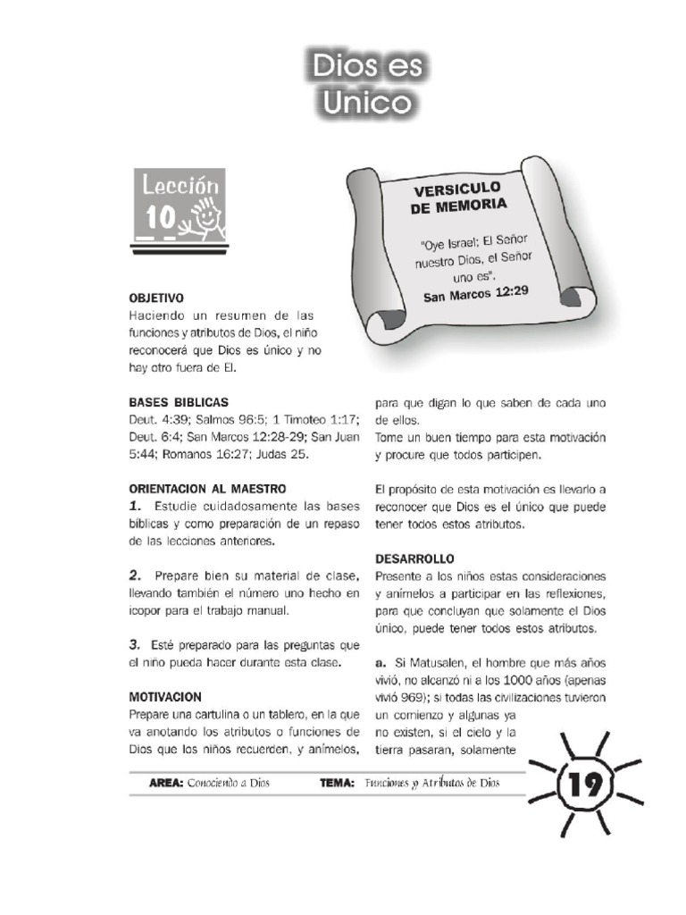Leccion 10. Dios Es Único | PDF