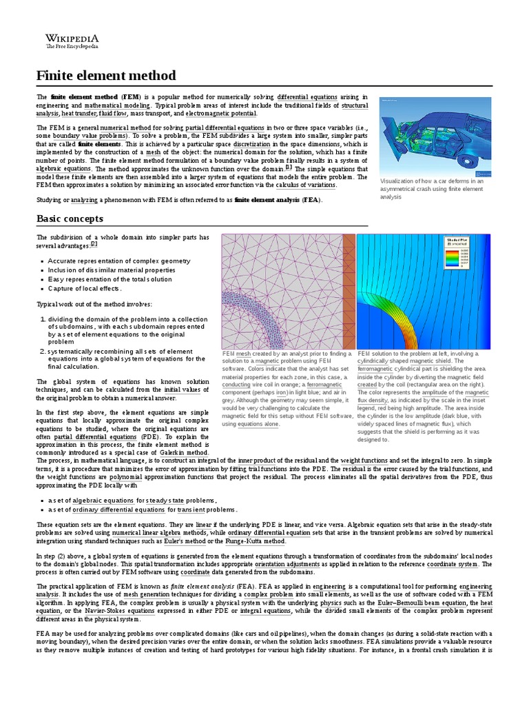 Finite Element Method | PDF | Finite Element Method | Partial Differential Equation