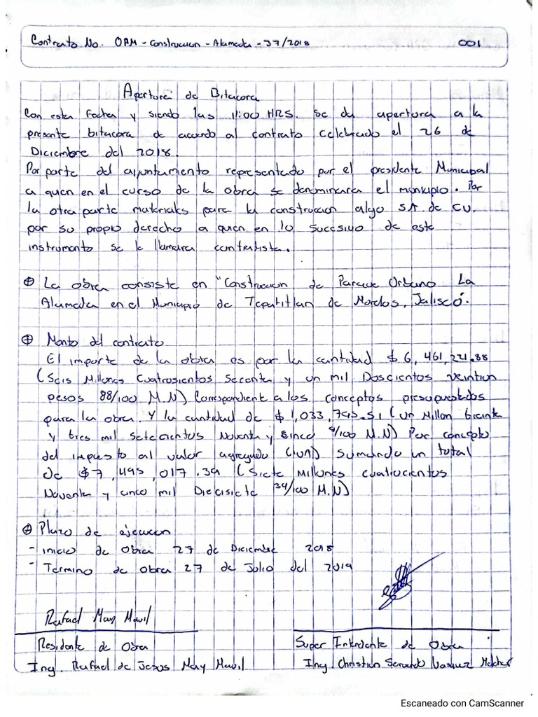 Bitácora de Obra | PDF