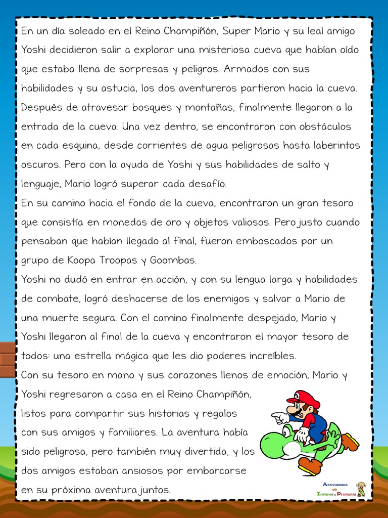Lectura y Actividades Super Mario | PDF | Mario