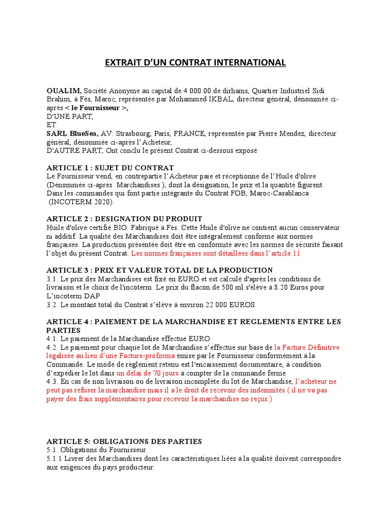 Contrat International | PDF | Arbitrage