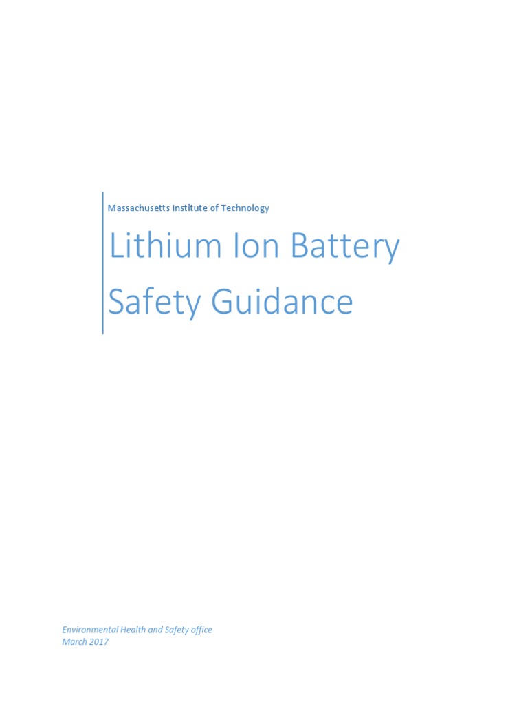 Lithium Battery Safety Guidance | PDF | Rechargeable Battery | Lithium ...