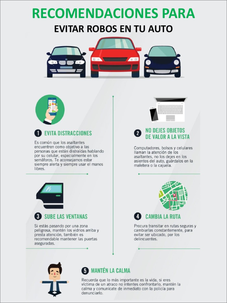Infografía Evitar Robos en Autos | PDF